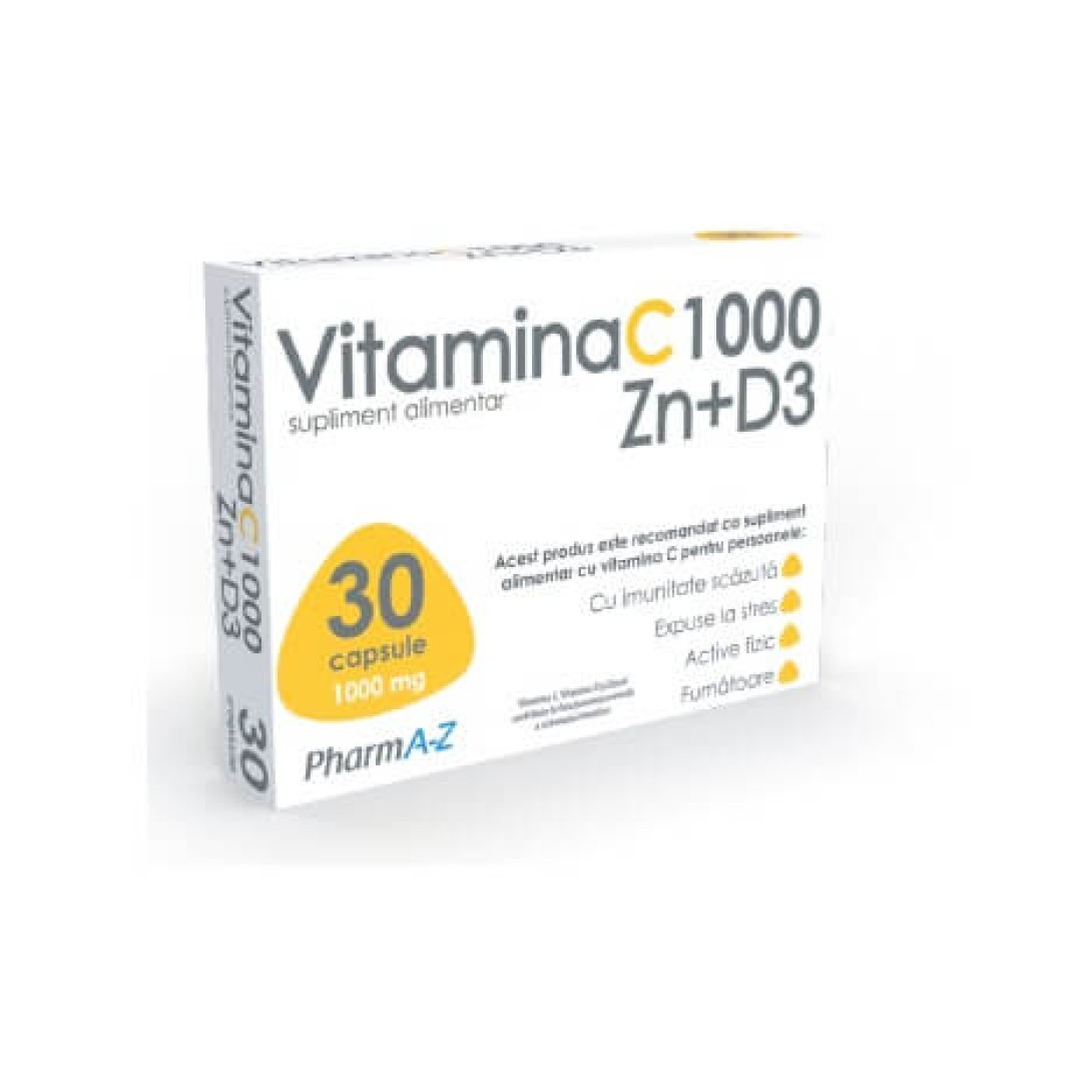 Vitamina C 1000mg + Zn + D3 x 30 cp PharmA-Z - P04649